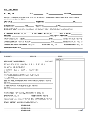 Forms | Central Orthopedic Group